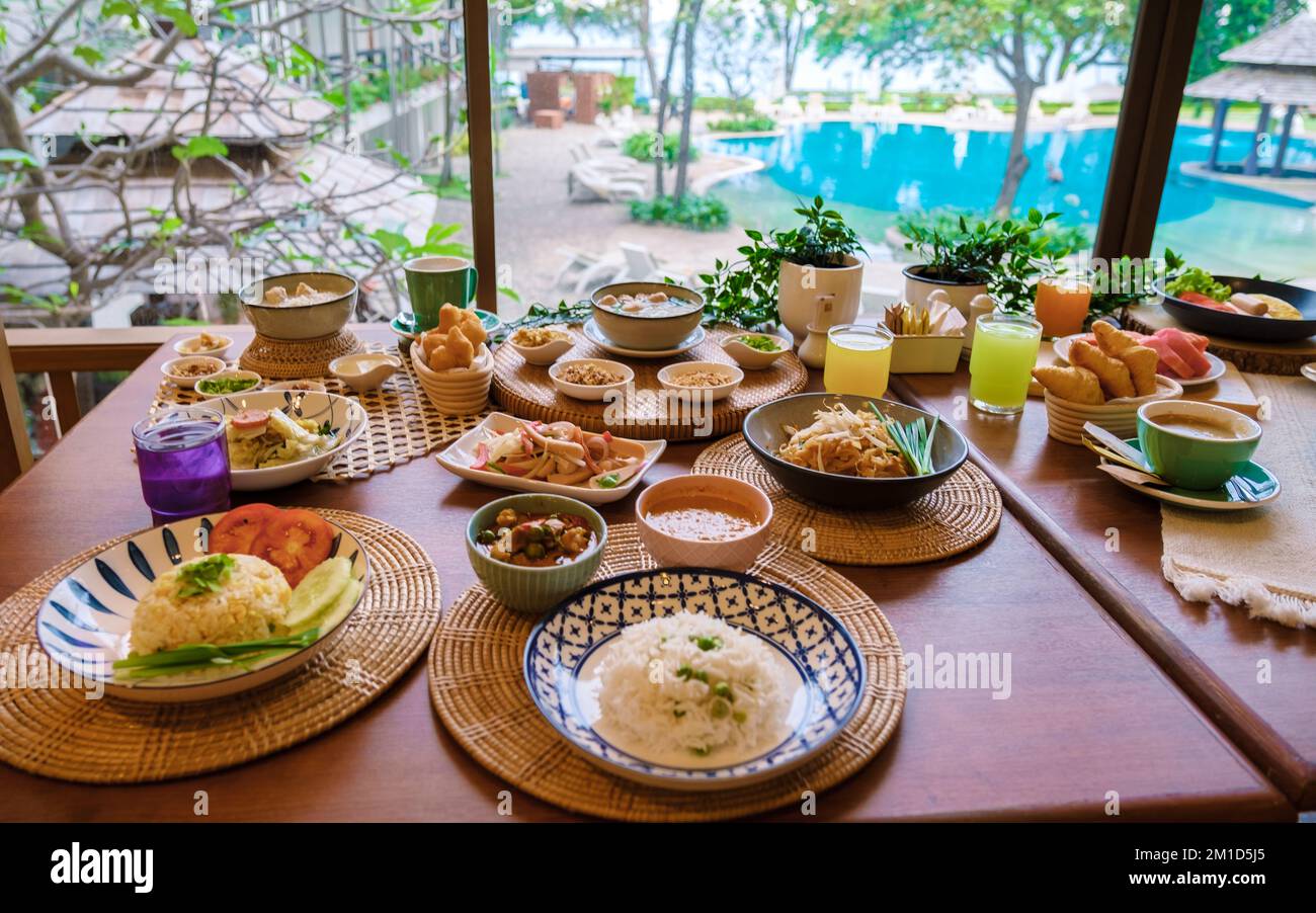 Luxury Asian breakfast in the hotel Stock Photo - Alamy