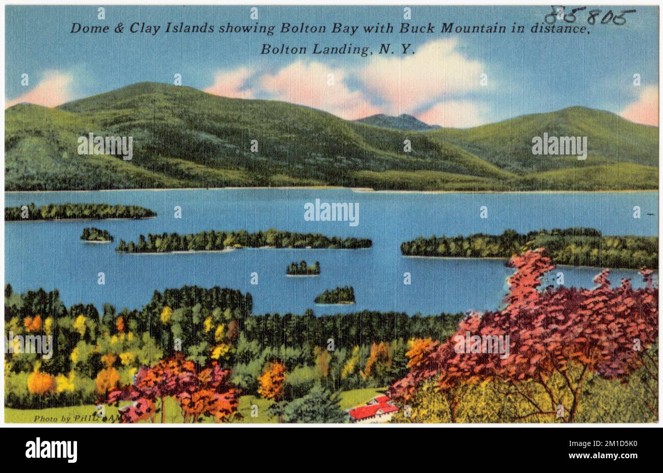 Dome & Clay Islands showing Bolton Bay with Buck Mountain in distance ...