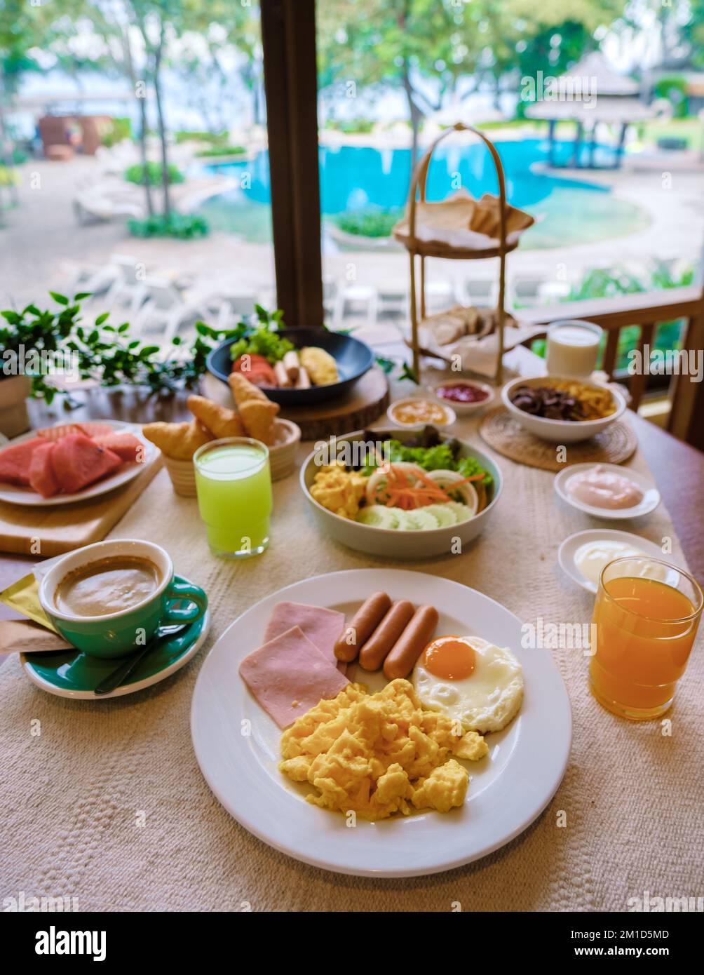 Luxury Western breakfast in the hotel Stock Photo - Alamy
