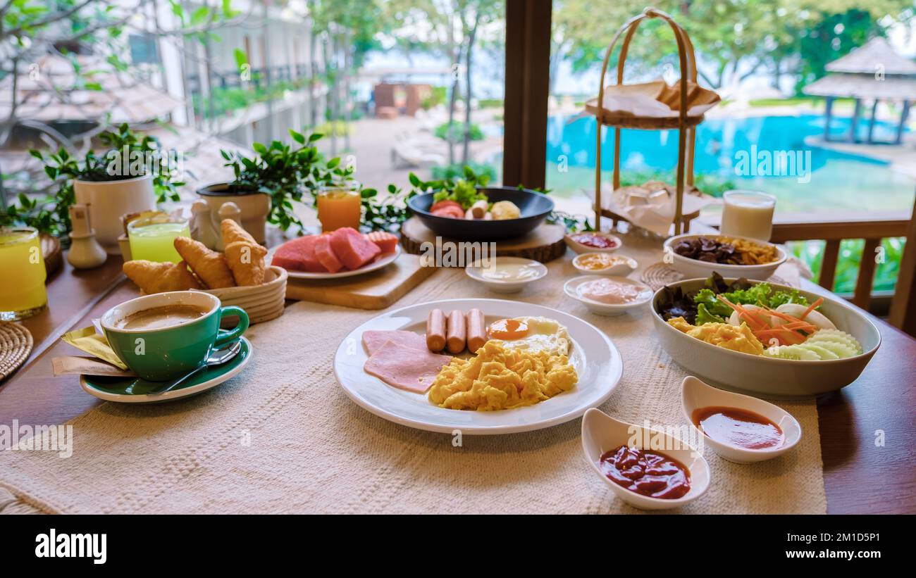 Luxury Western breakfast in the hotel Stock Photo - Alamy