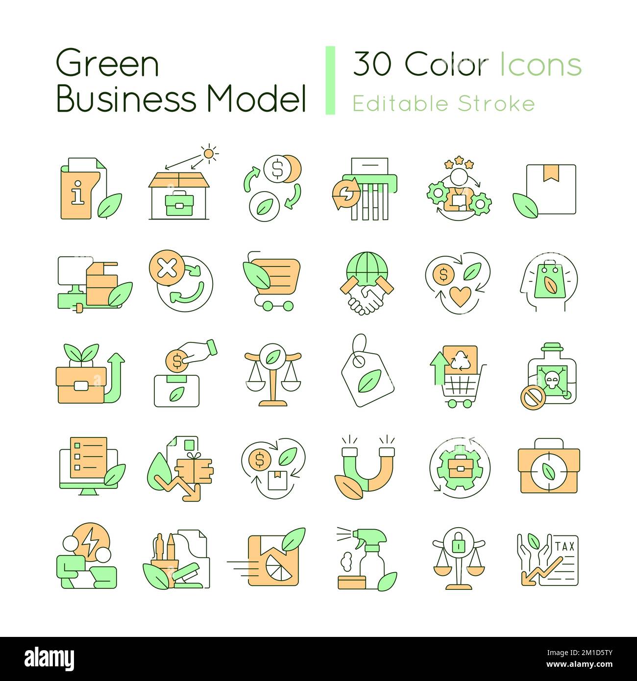 Green business model RGB color icons set Stock Vector Image & Art - Alamy