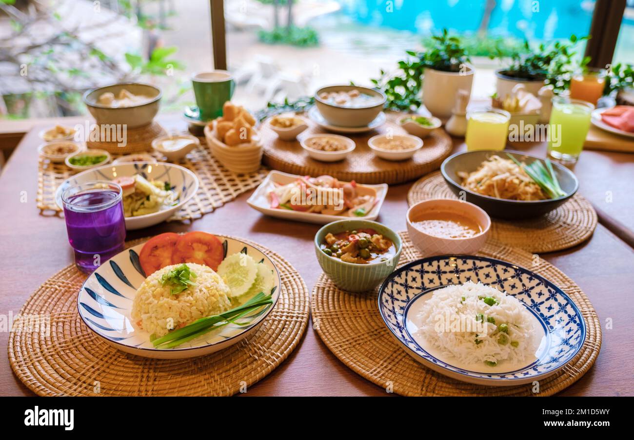 Luxury Asian breakfast in the hotel Stock Photo - Alamy