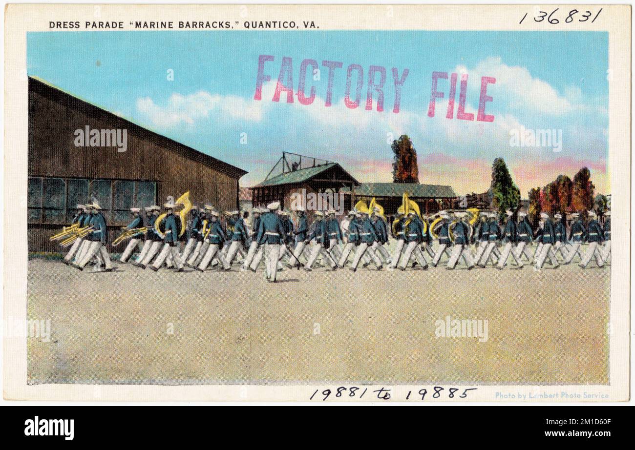 Dress Parade, 'Marine Barracks,' Quantico, VA. , Military facilities ...