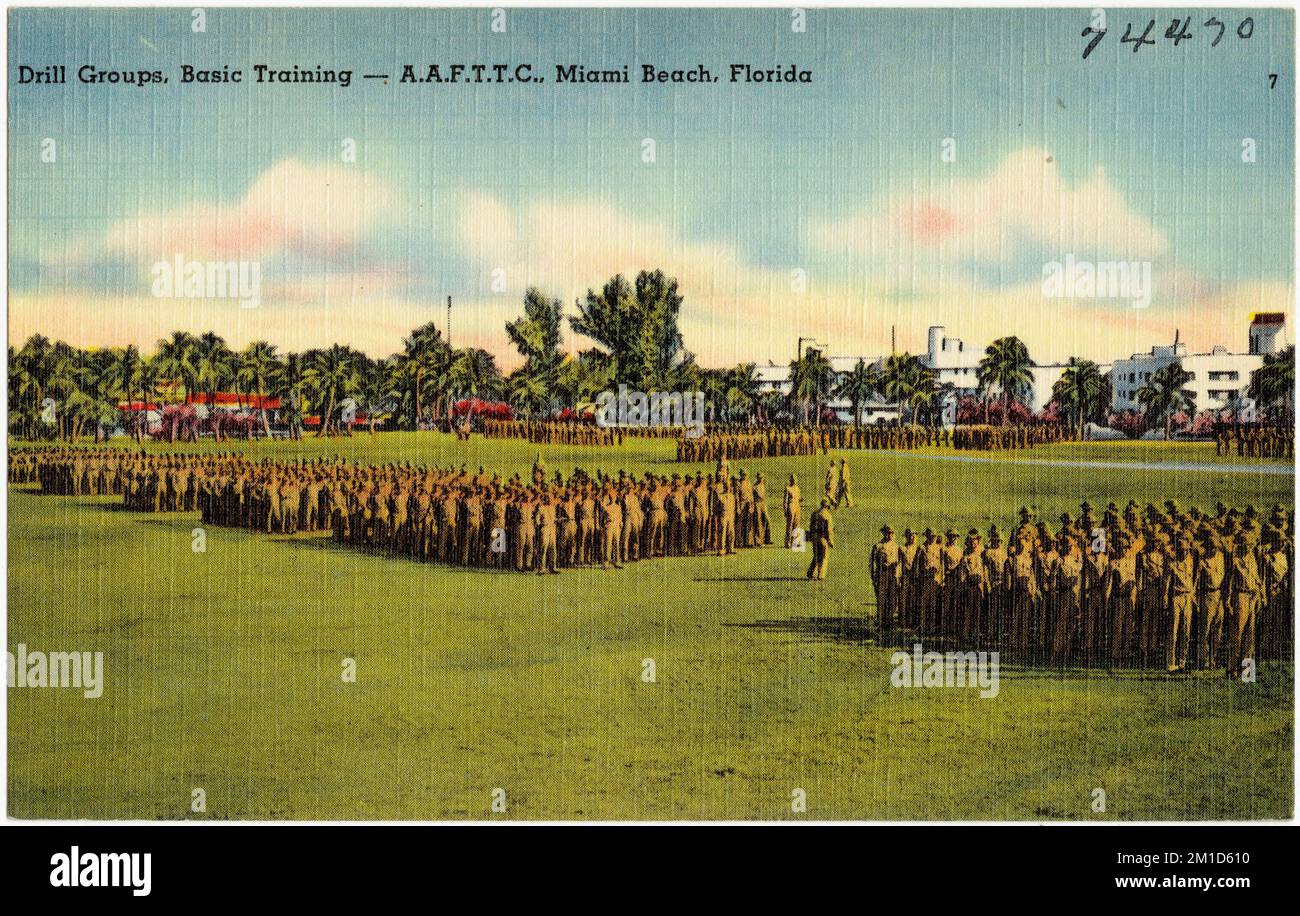 Drill groups, basic training- A.A.F.T.T.C., Miami Beach, Florida ...