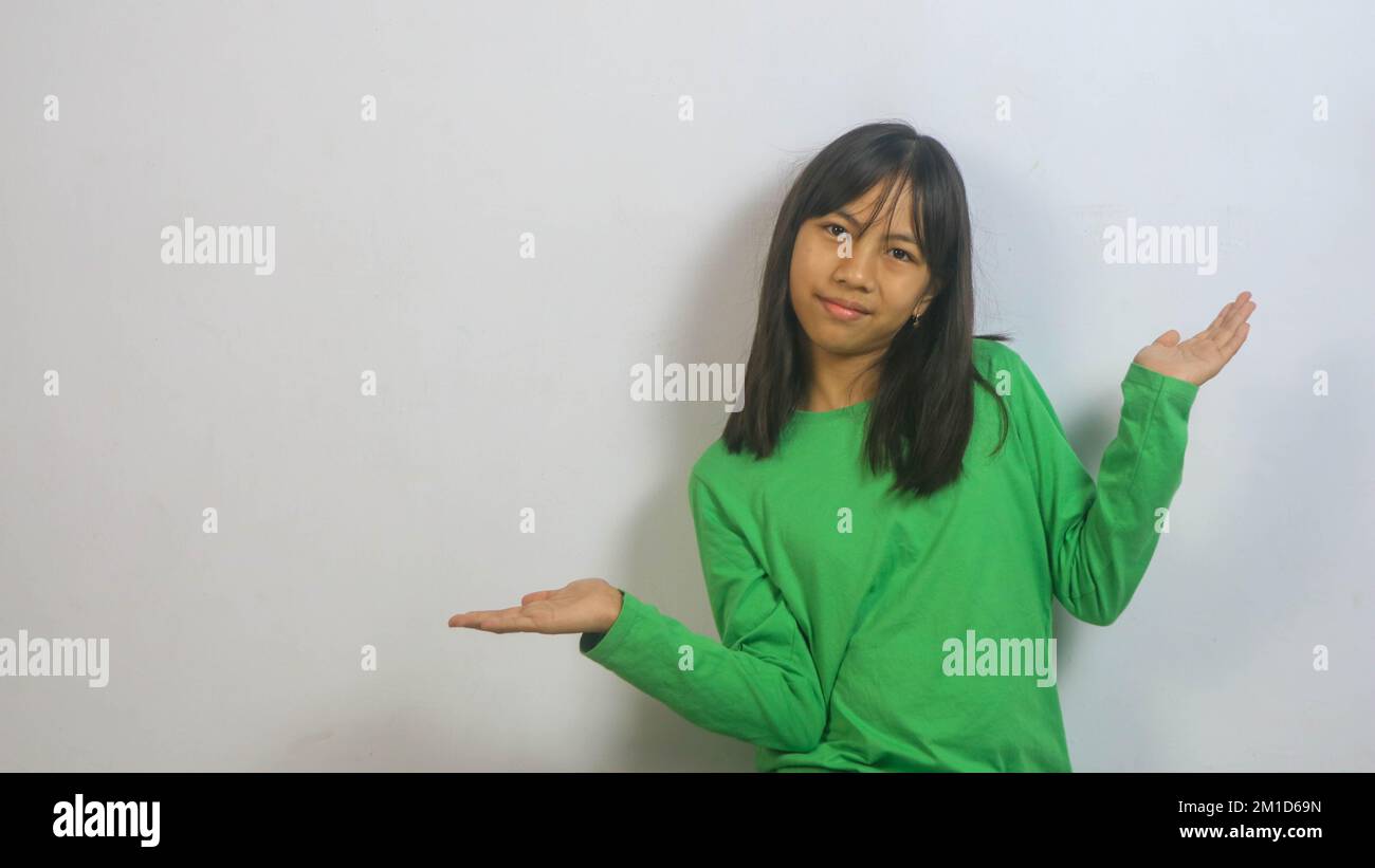 cute little girl isolated on white background Stock Photo - Alamy