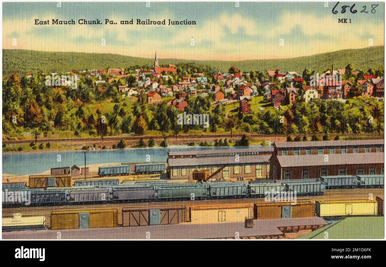 East Mauch Chunk, Pa. and railroad junction , Cities & towns, Railroad stations, Tichnor ...