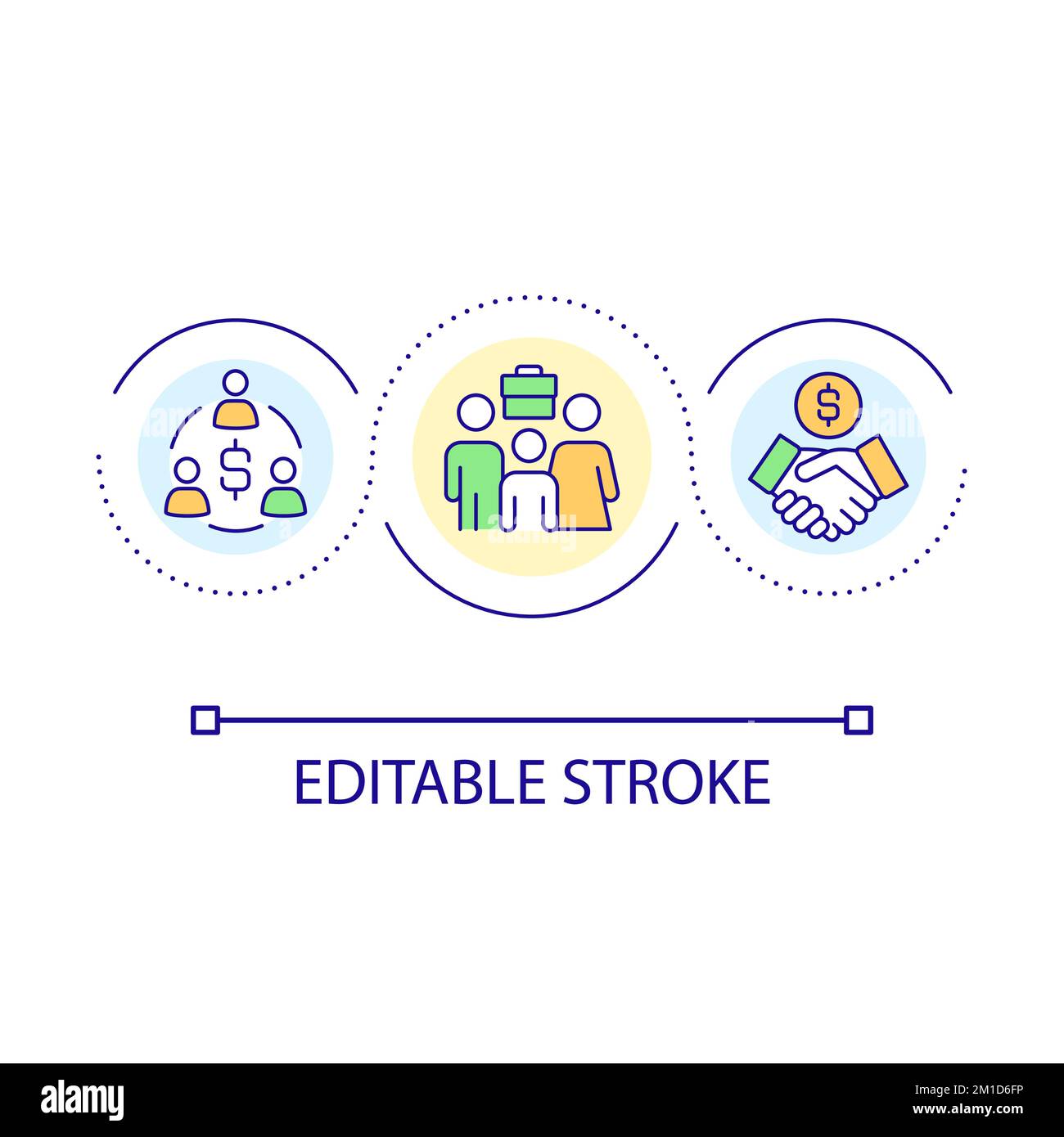 Starting business with family members loop concept icon Stock Vector ...