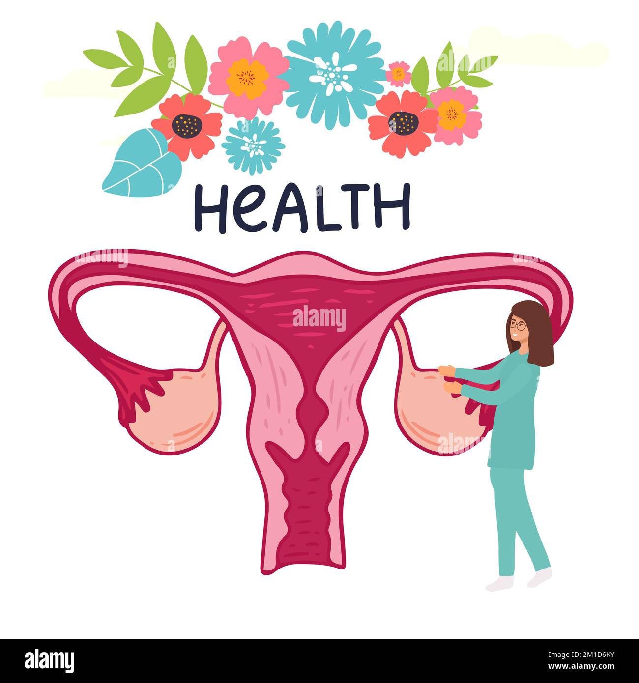 Female menstrual cycle. landing page Female doctor tracking menstrual ...