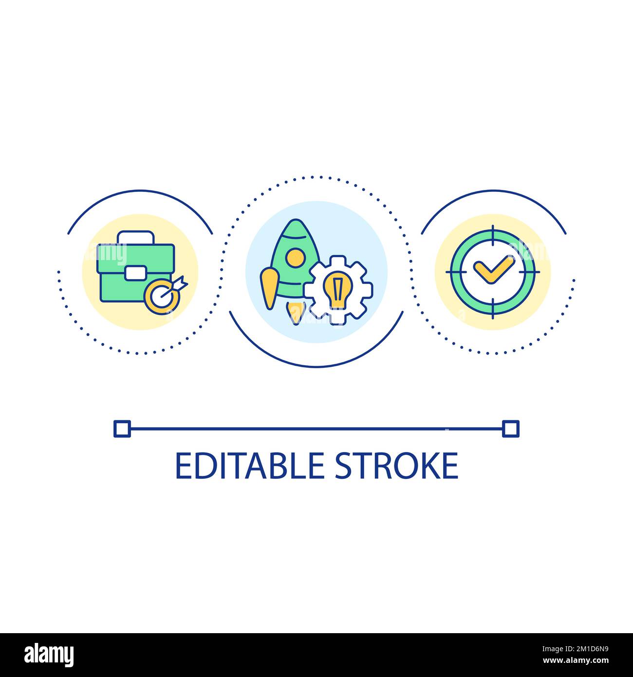 Turning problem into business loop concept icon Stock Vector Image ...