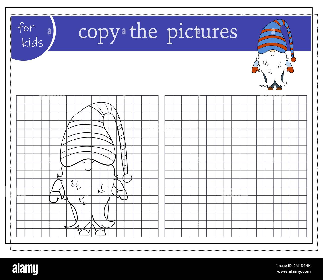 Copy the picture, educational games for children. Cartoon Christmas ...