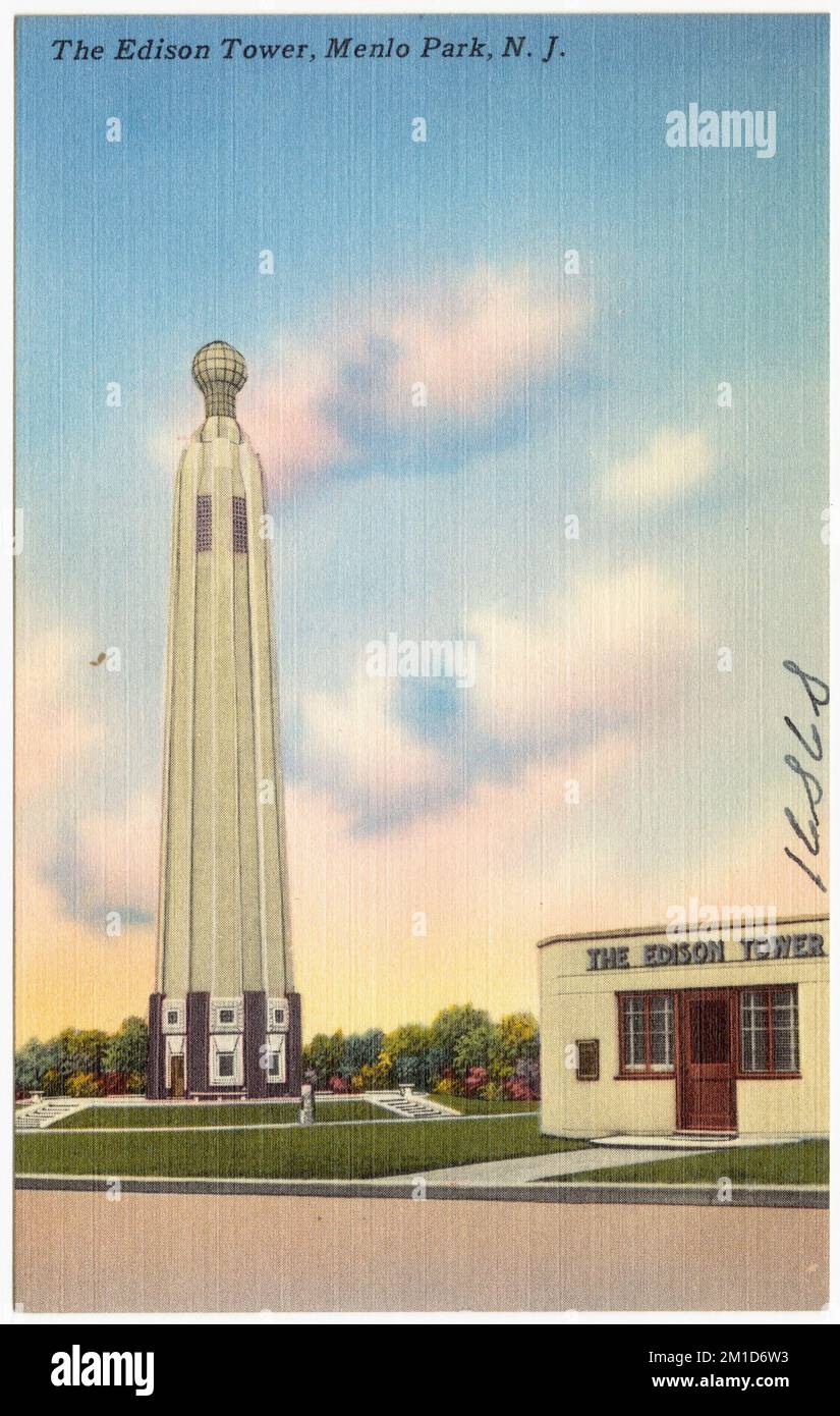 The Edison Tower, Menlo Park, N. J. , Monuments & memorials, Tichnor ...