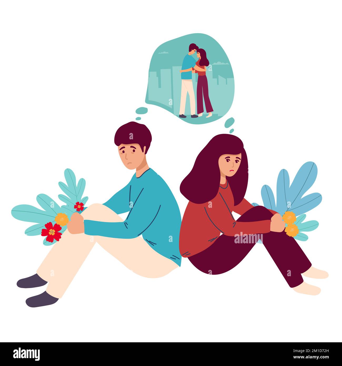 The couple is quarreling. Husband and wife are in conflict. Comics ...