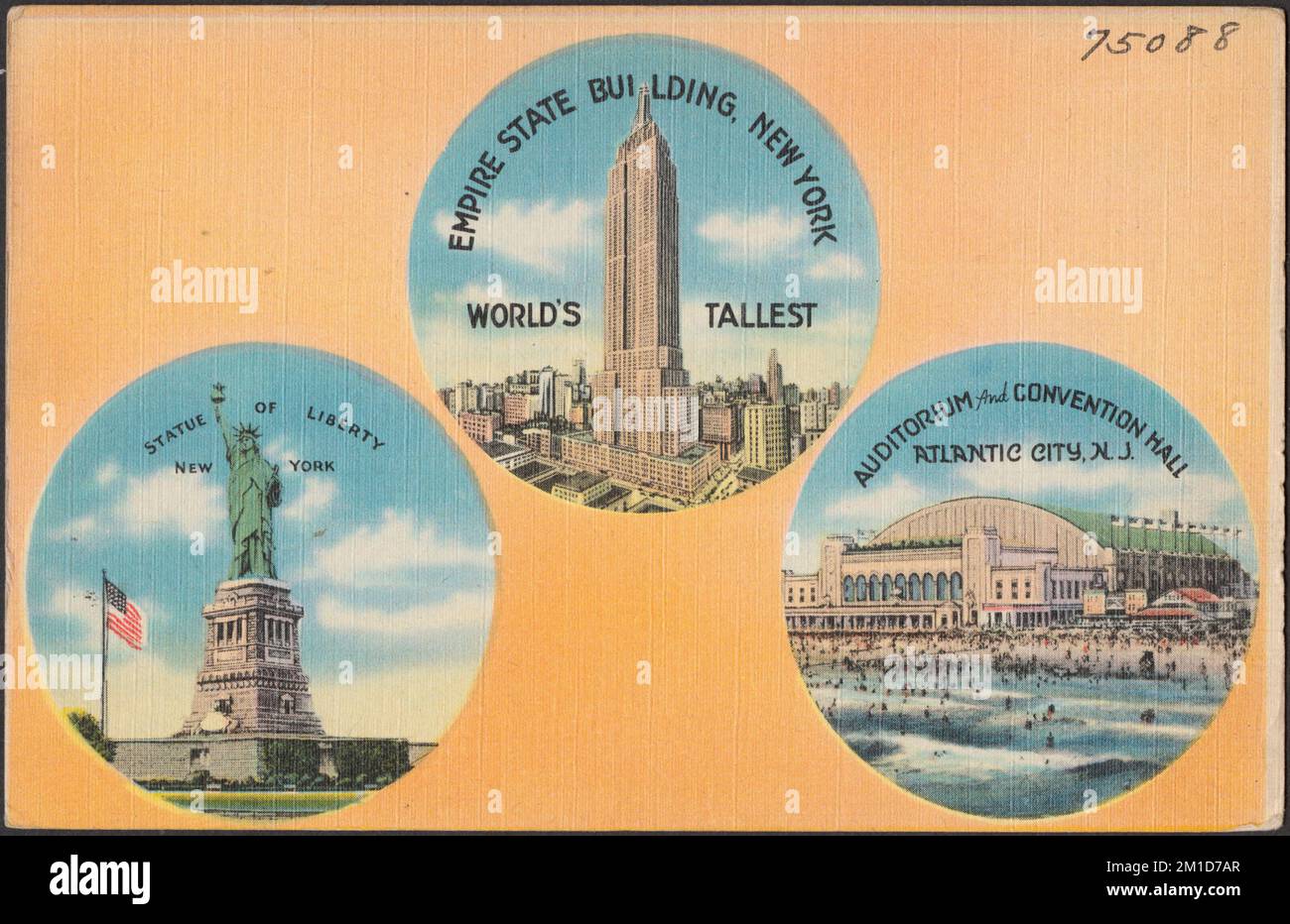 Empire State Building, New York, world's tallest. Statue of Liberty ...