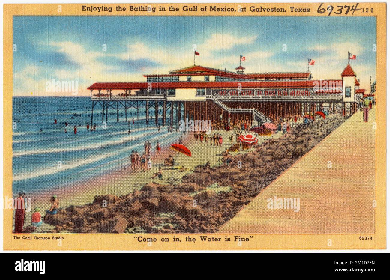 Enjoying the bathing in the Gulf of Mexico, at Galveston, Texas, 'Come ...