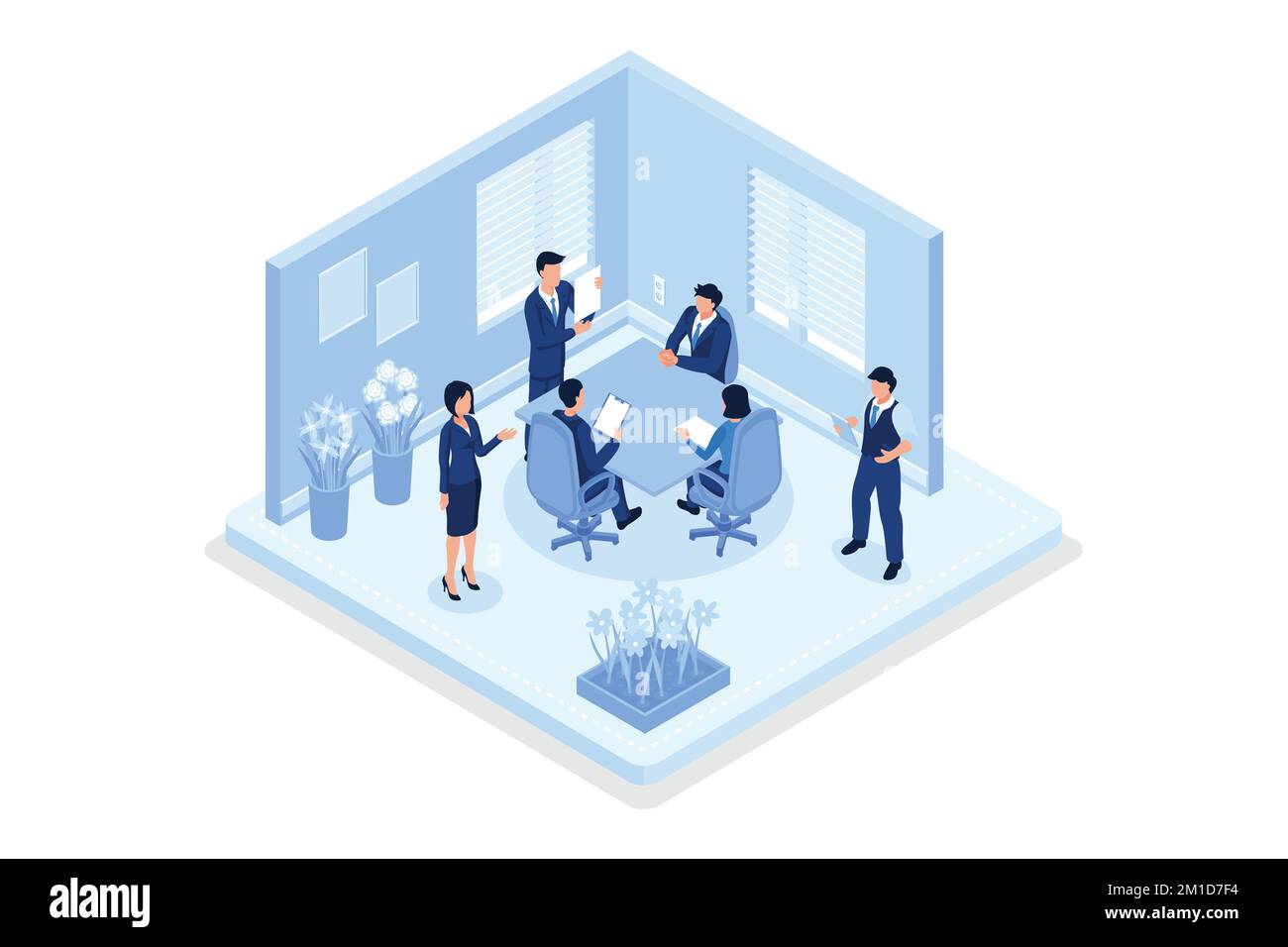 Group coworkers discussing business Stock Vector Images - Alamy
