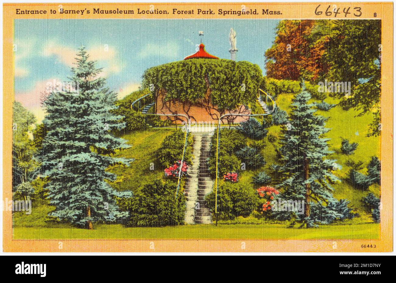 Entrance to Barney's Mausoleum location, Forest Park, Springfield, Mass ...