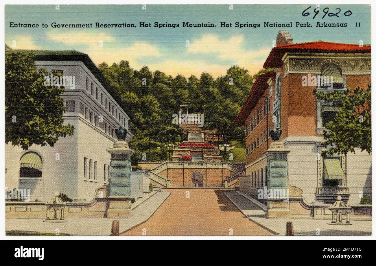 Entrance to government reservation, Hot Springs Mountain, Hot Springs ...