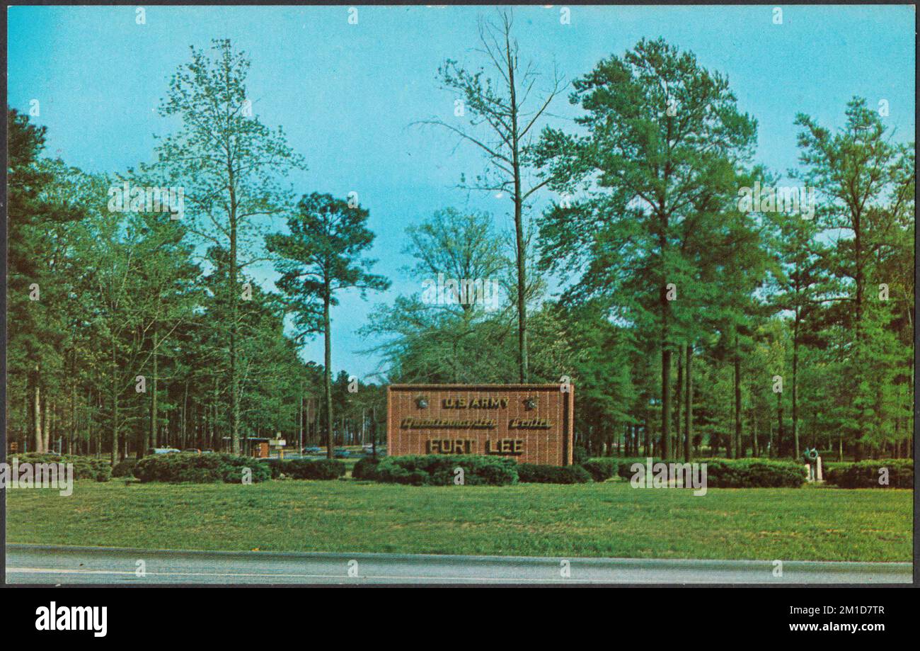 Entrance to Fort Lee, Virginia , Military facilities, Tichnor Brothers ...