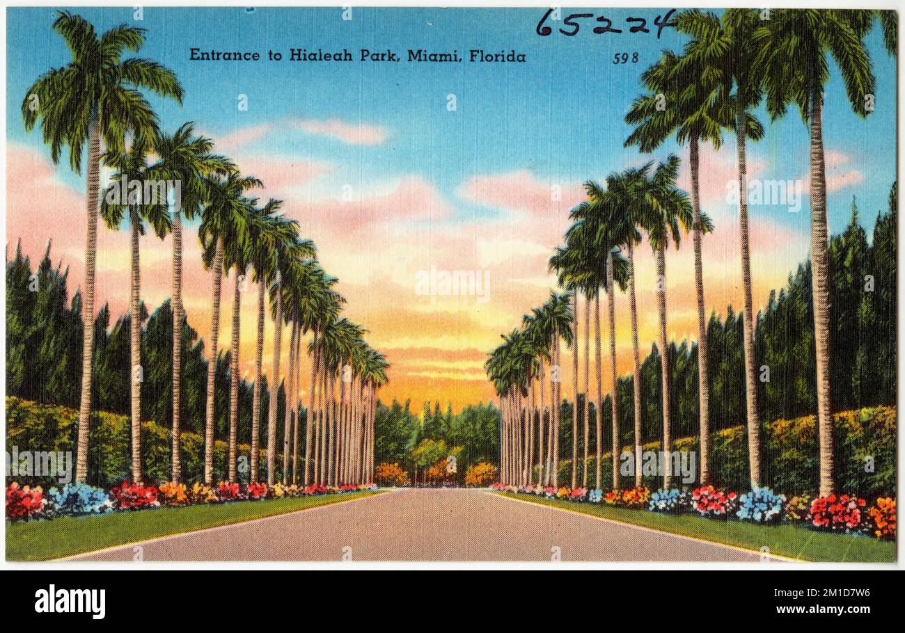 Entrance to Hialeah Park, Miami, Florida , Sports & recreation ...