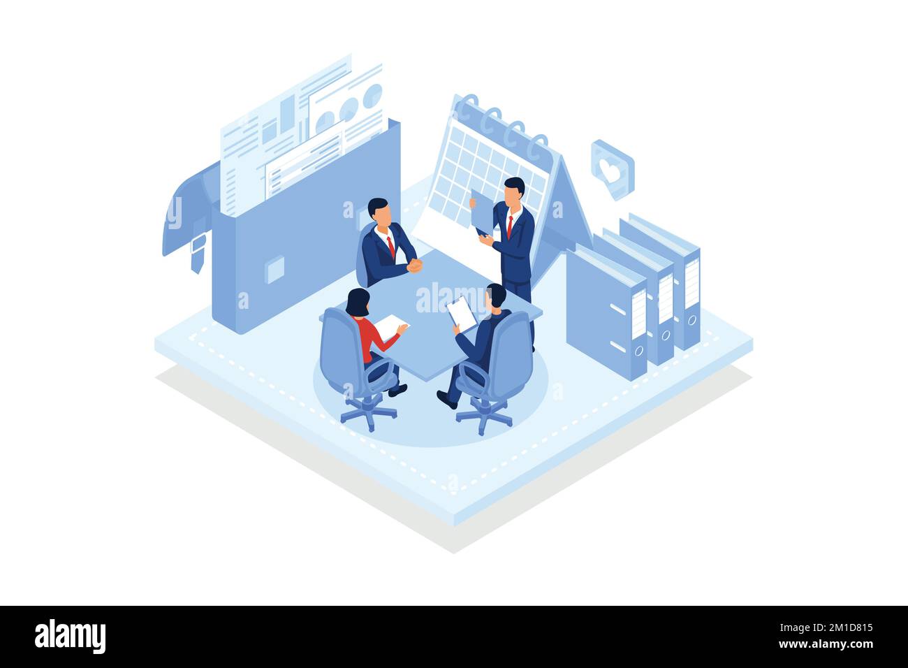 Business mission. Group of people work together, having common business ...