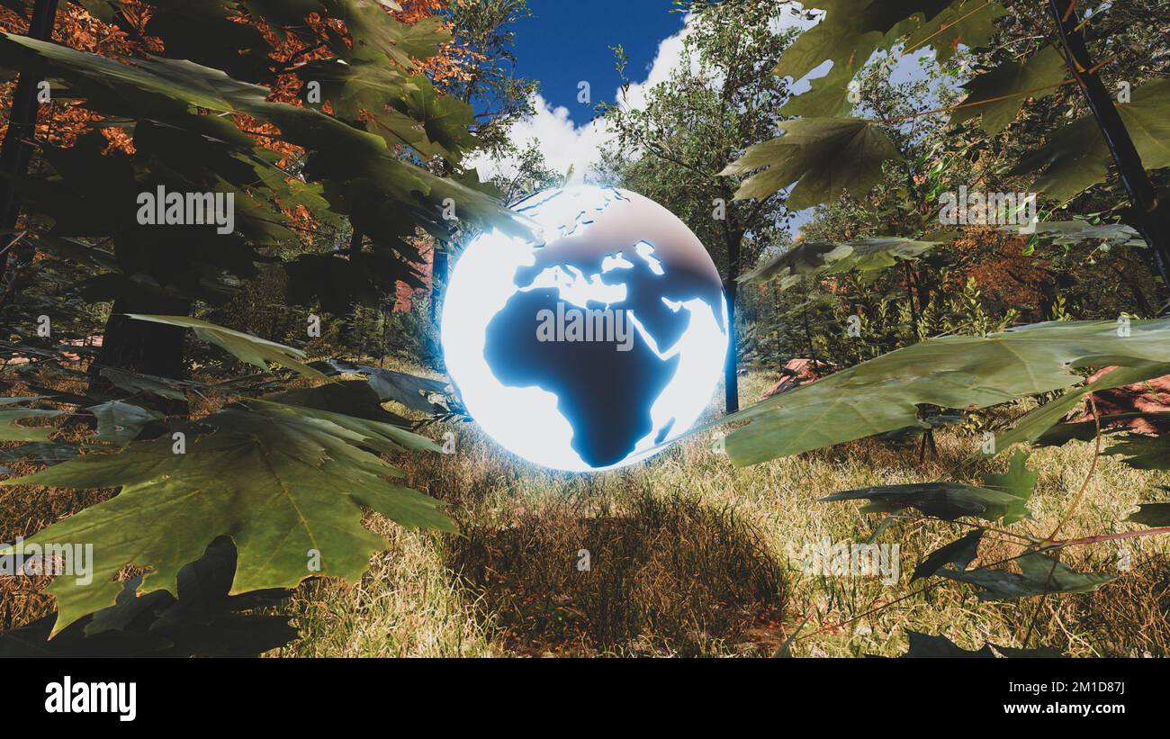 3D Render Background to ecology and sustainable development ...