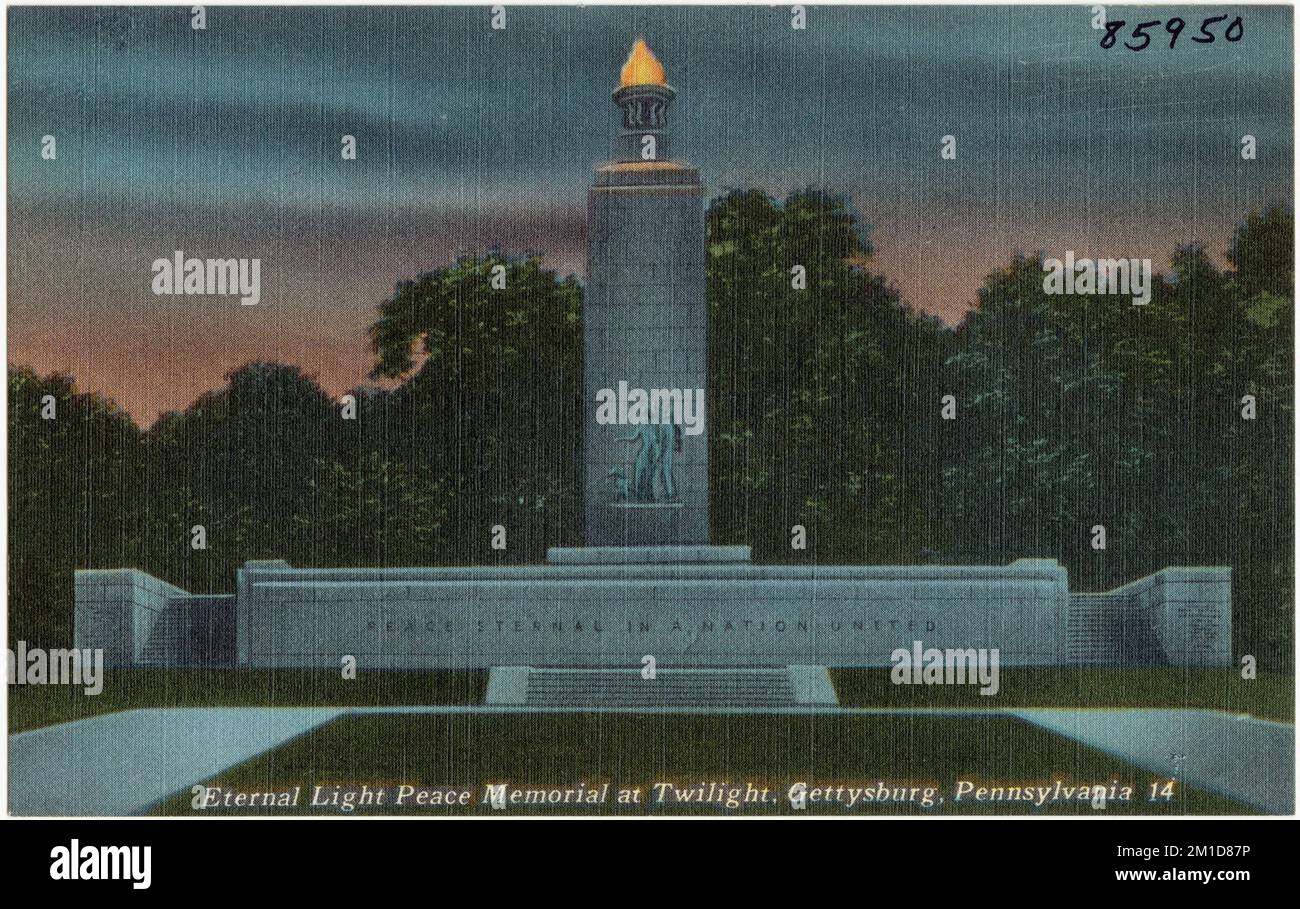 Eternal Light Peace Memorial at twilight, Gettysburg, Pennsylvania , Monuments & memorials ...