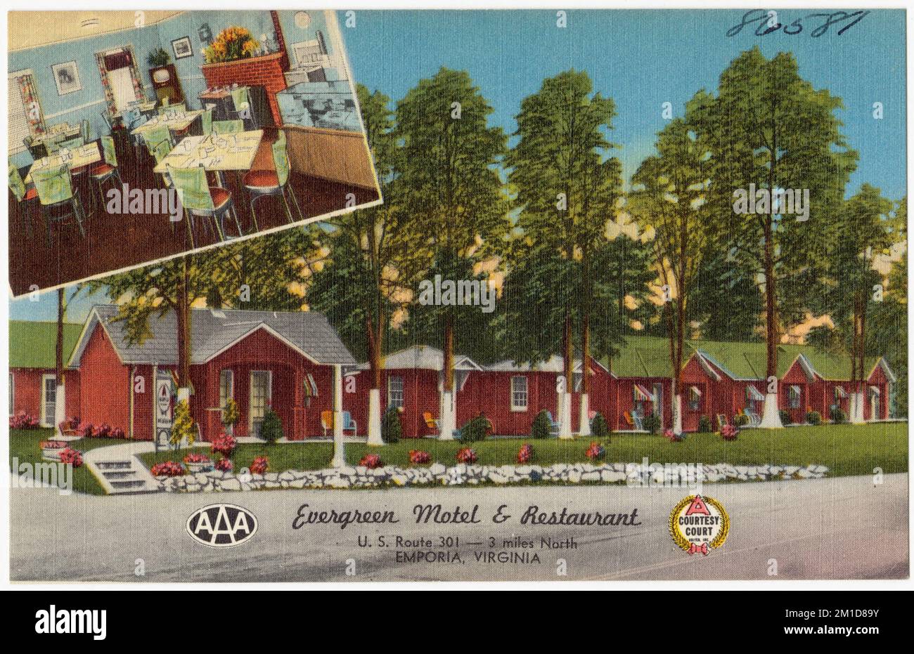 Evergreen Motel & Restaurant, U.S. Route 301 -- 3 miles north, Emporia ...
