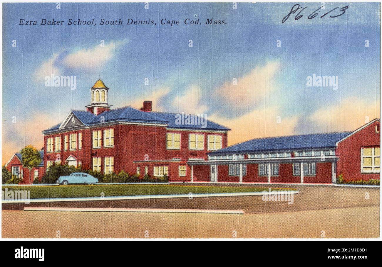 Ezra Baker School, Dennis, Cape Cod, Mass. , Schools, Tichnor Brothers Collection, postcards of ...