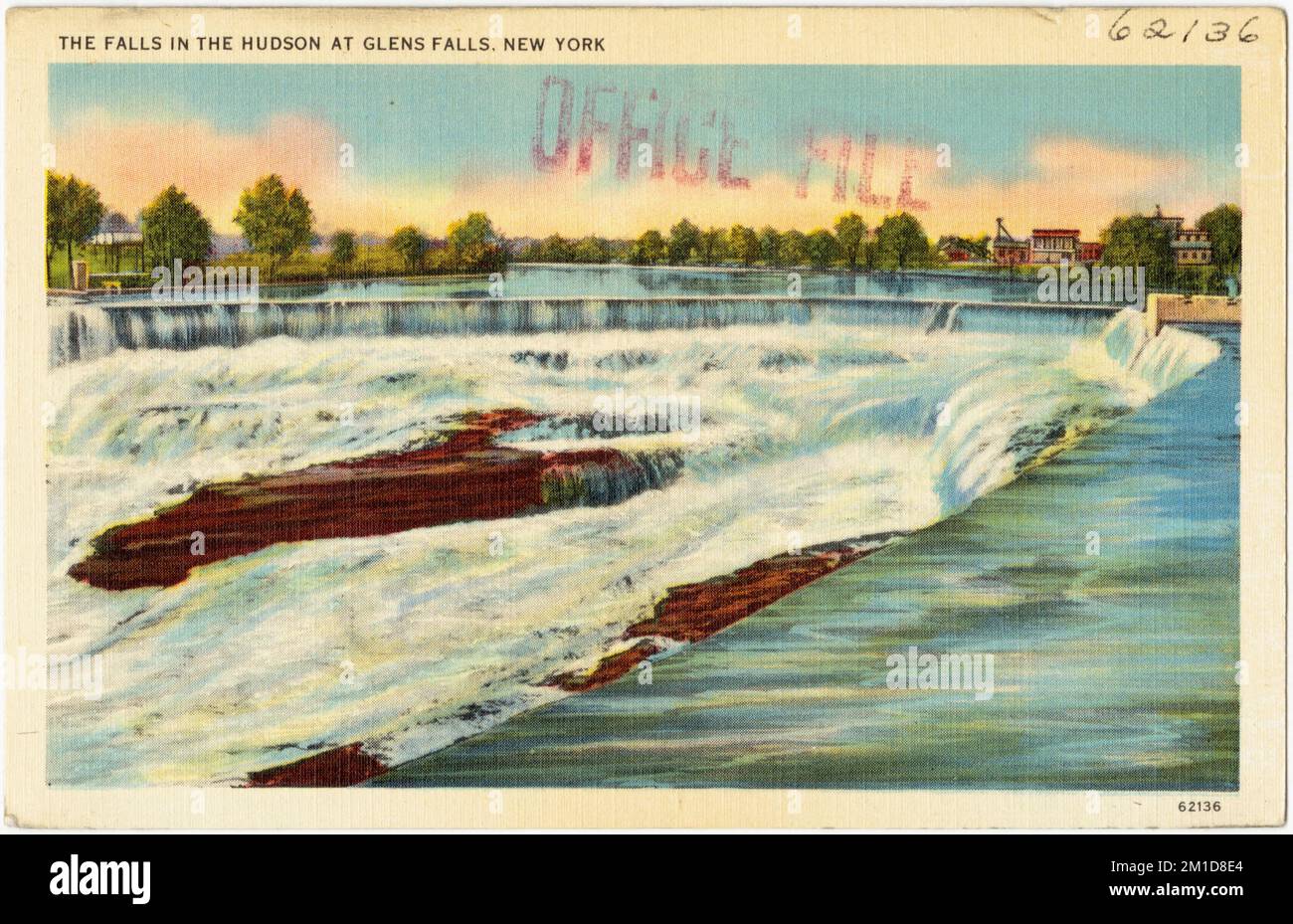The falls in the Hudson at Glens Falls, New York , Waterfalls, Tichnor ...
