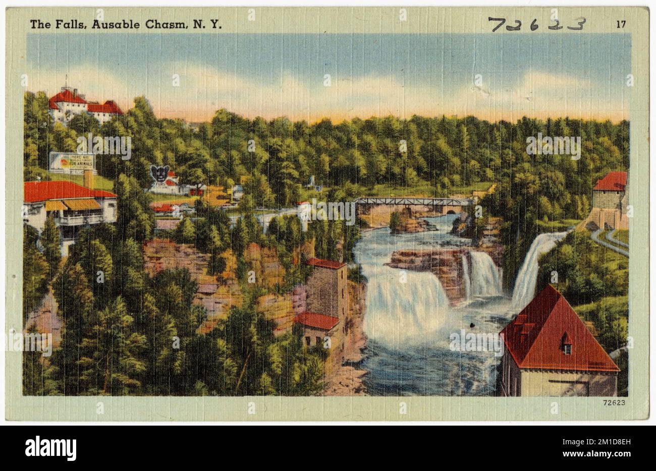 The Falls, Ausable Chasm, N. Y. , Waterfalls, Tichnor Brothers ...