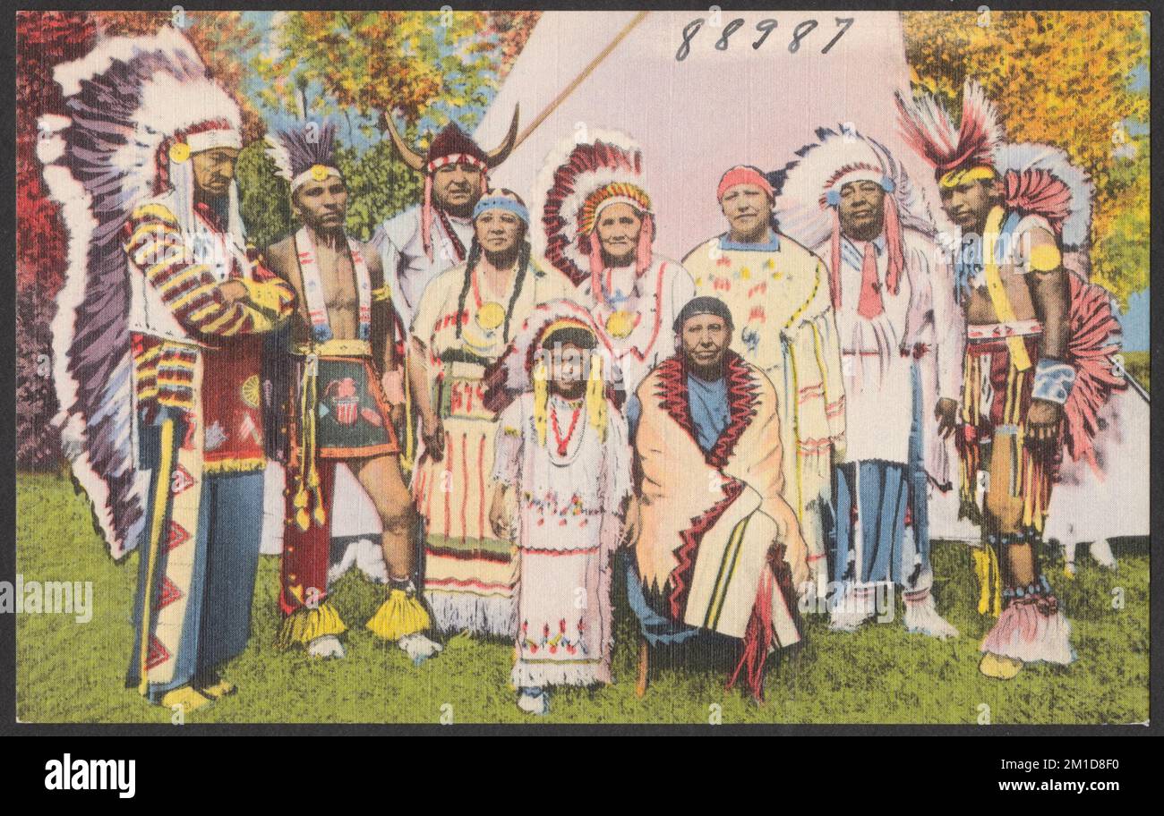 A family of West Plains Indians with grandmother and granddaughter in ...