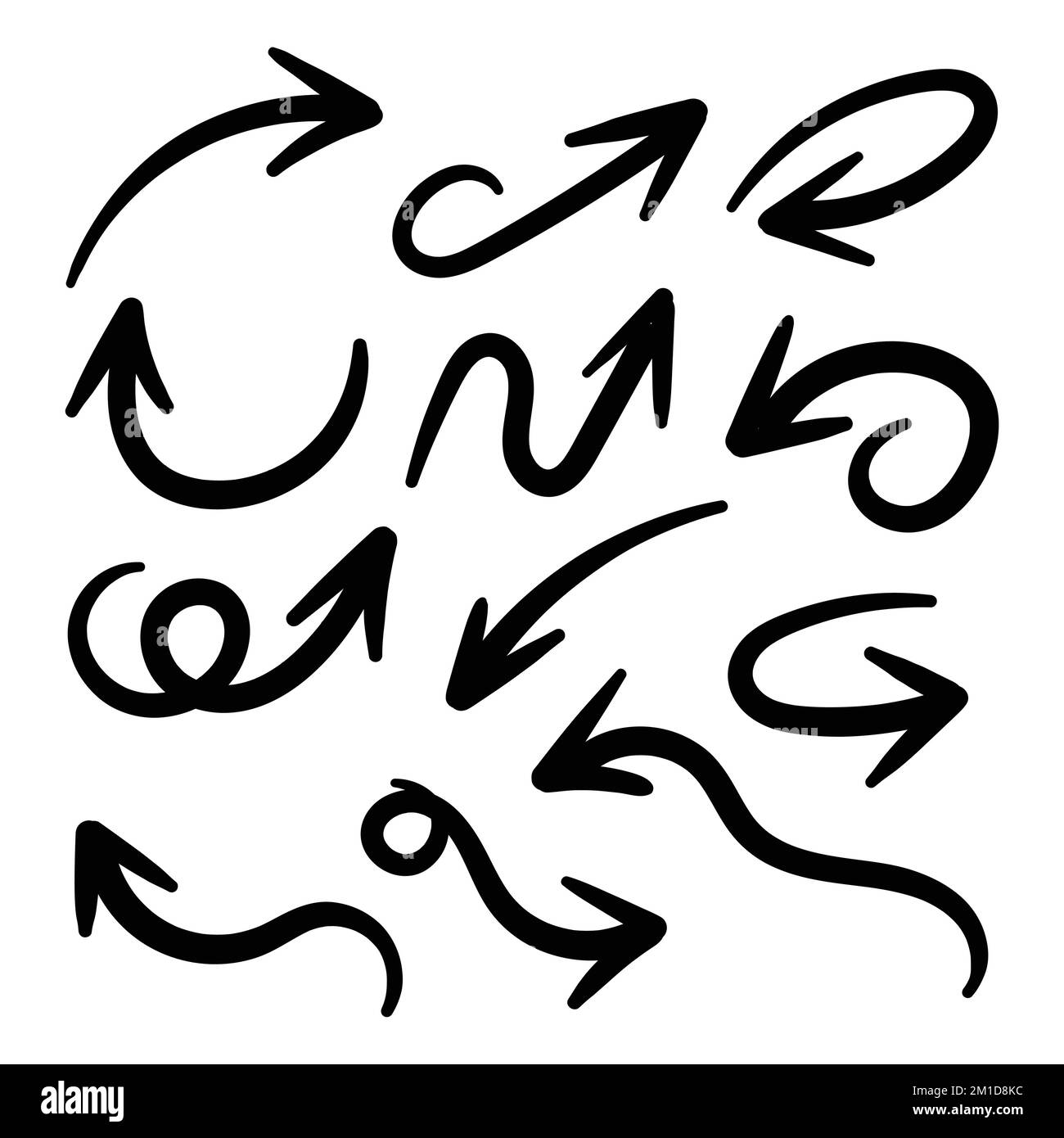 A vector of hand drawn arrow icons set in white background Stock Vector ...