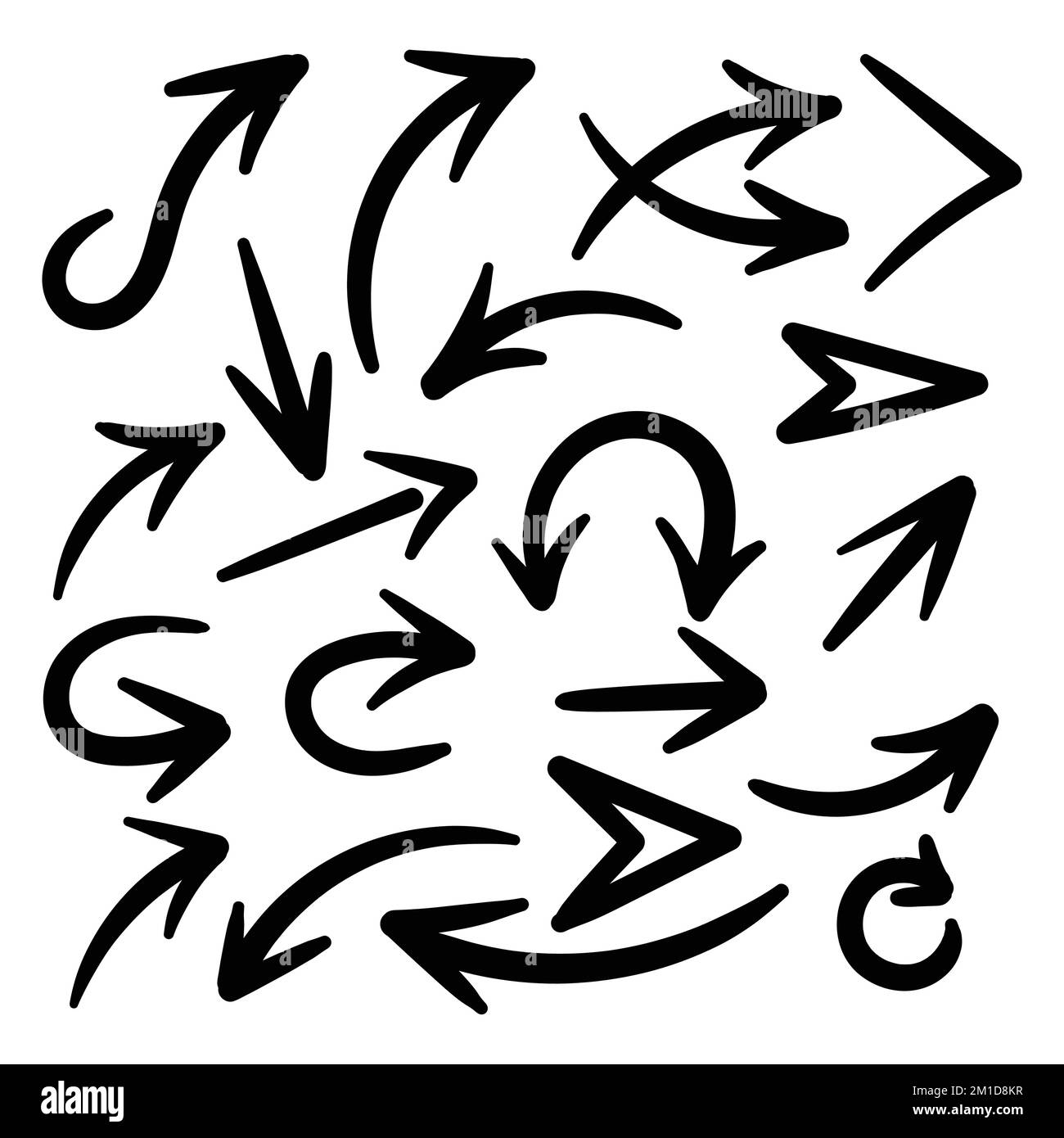 A vector of hand drawn arrow icons set in white background Stock Vector ...