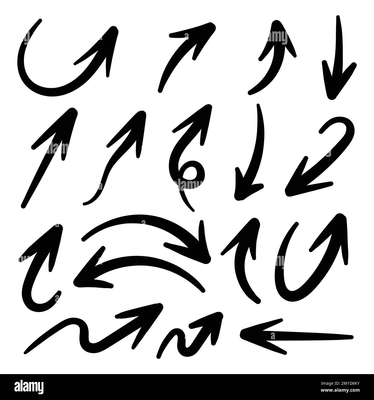 A vector of hand drawn arrow icons set in white background Stock Vector ...