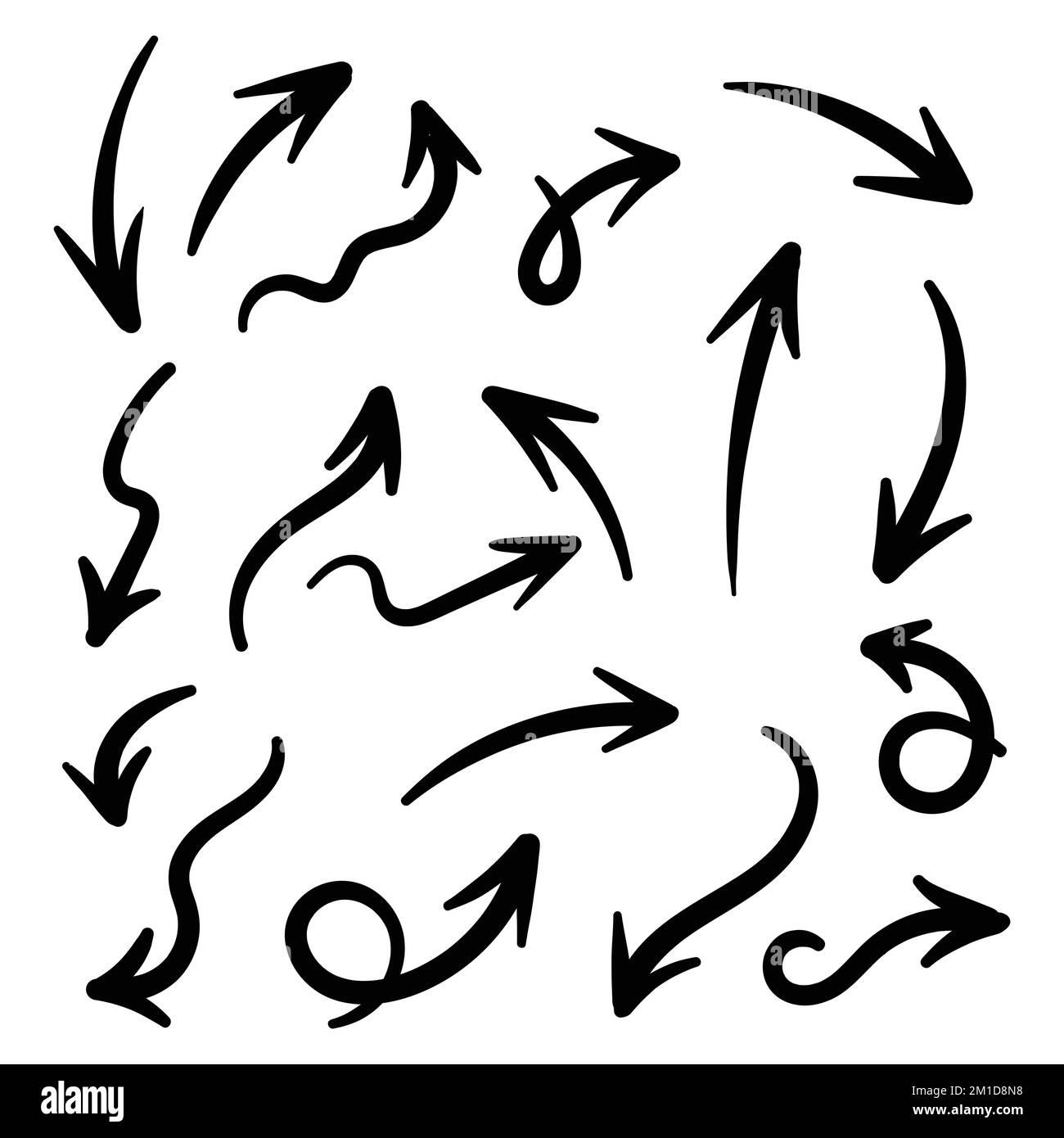 A vector of hand drawn arrow icons set in white background Stock Vector ...