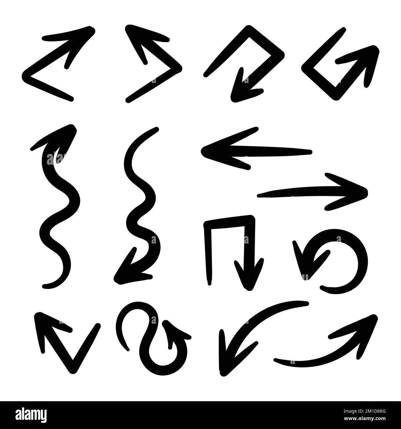 A vector of hand drawn arrow icons set in white background Stock Vector ...