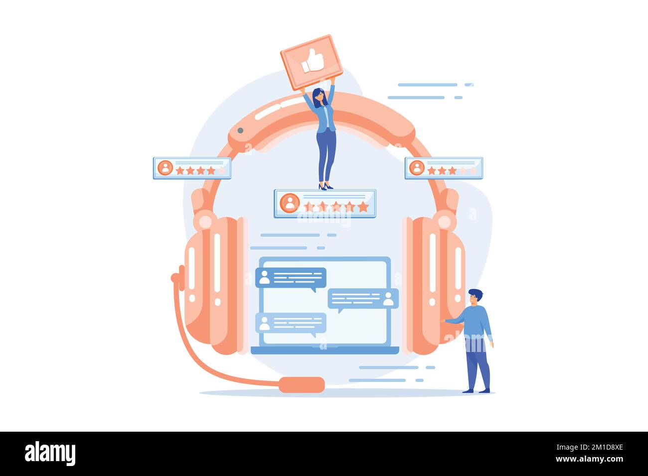 End user with magnifier finding information in laptop with headset ...