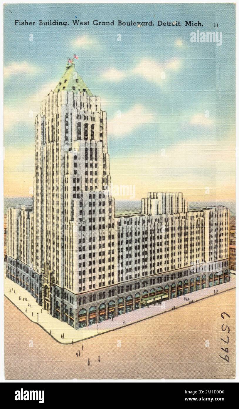 Fisher Building, West Grand Boulevard, Detroit, Mich. , Commercial ...