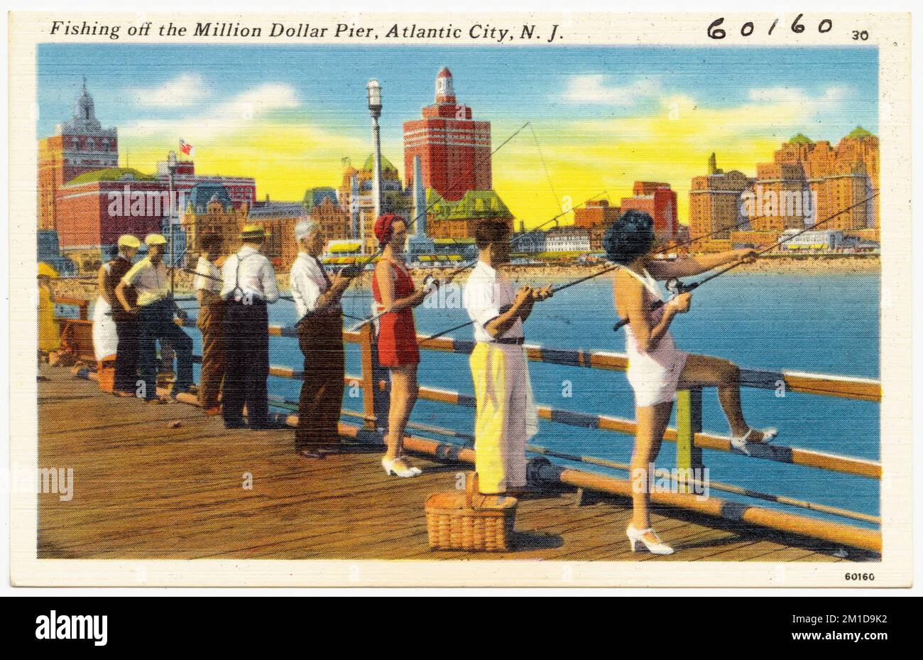Fishing off the Million Dollar Pier, Atlantic City, N. J. , Piers ...