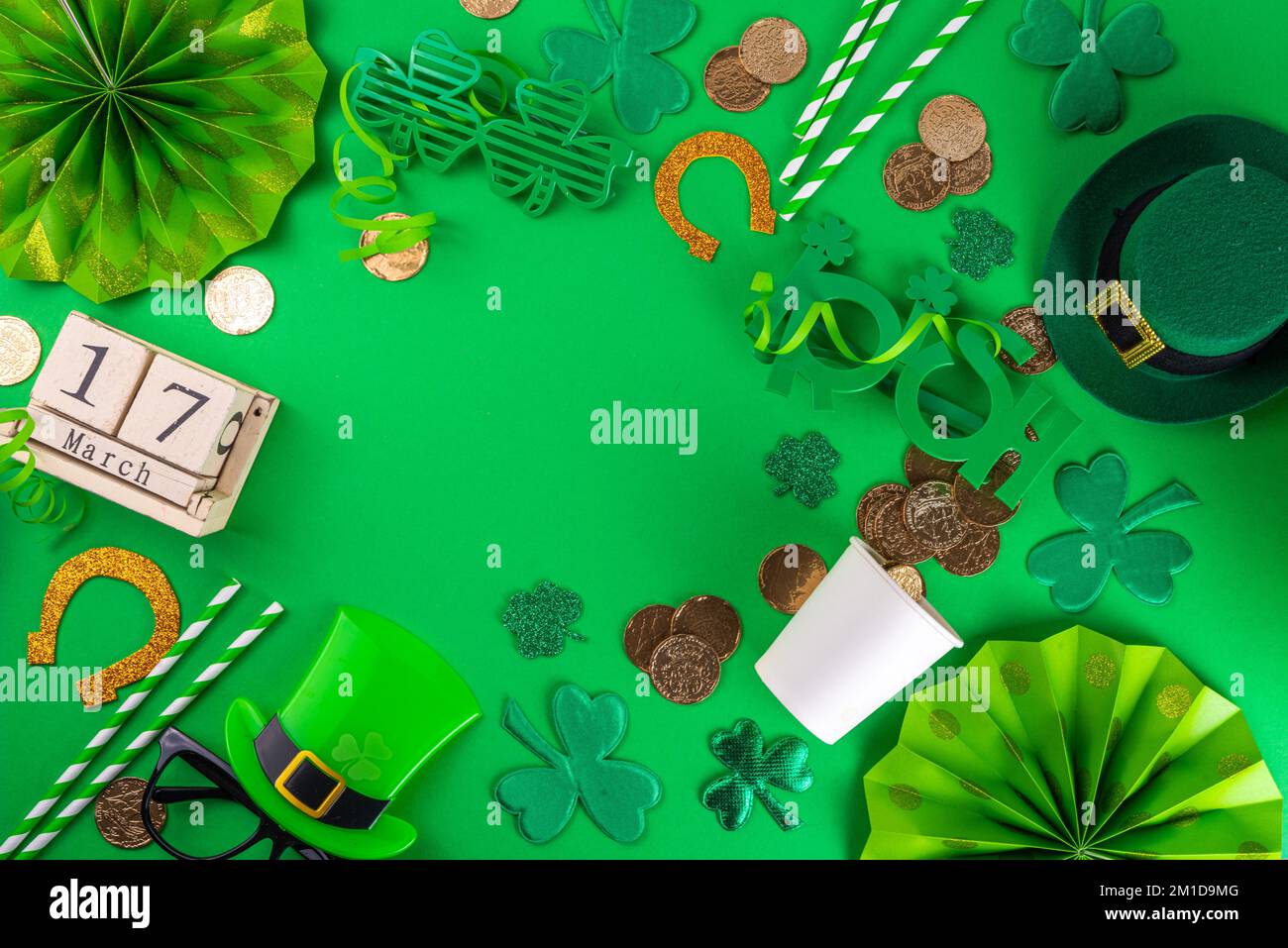 Happy Patrick's Day greeting card party invitation. Accessories for St ...