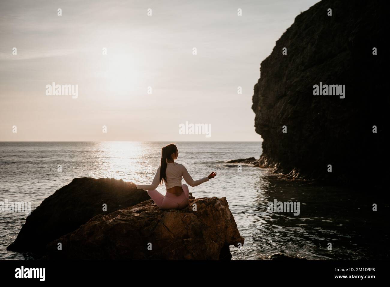 Young woman with black hair, fitness instructor in pink leggings Stock ...