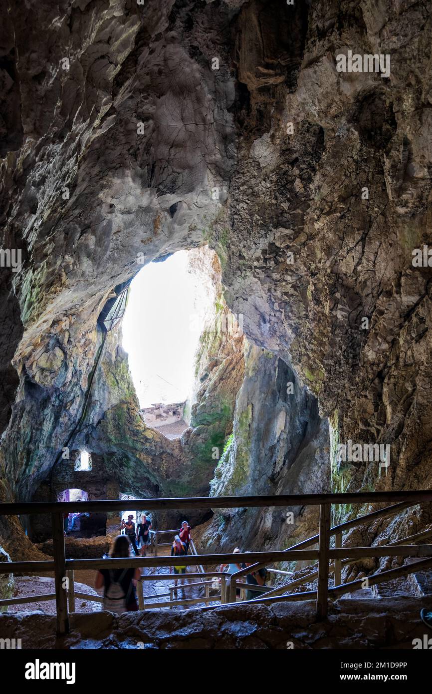 Cave of the Predjama Castle (Predjamski Grad) in Slovenia Stock Photo ...
