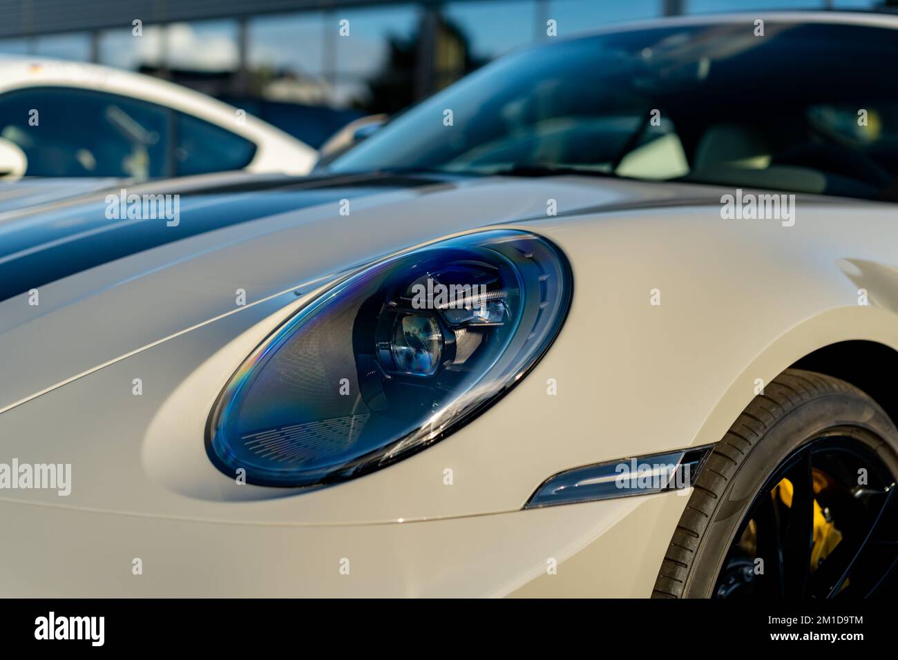 A closeup of Porsche 911 car headlight Stock Photo - Alamy