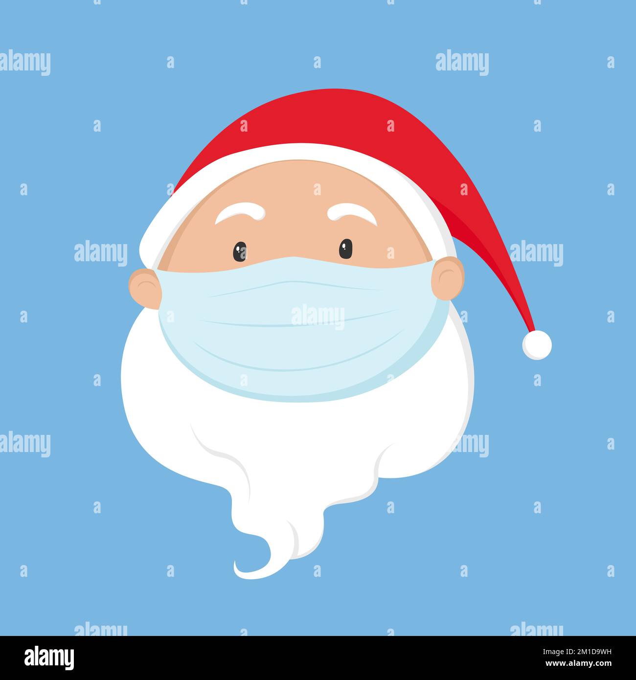 Santa Claus in medical mask. Vector illustration Stock Vector Image ...