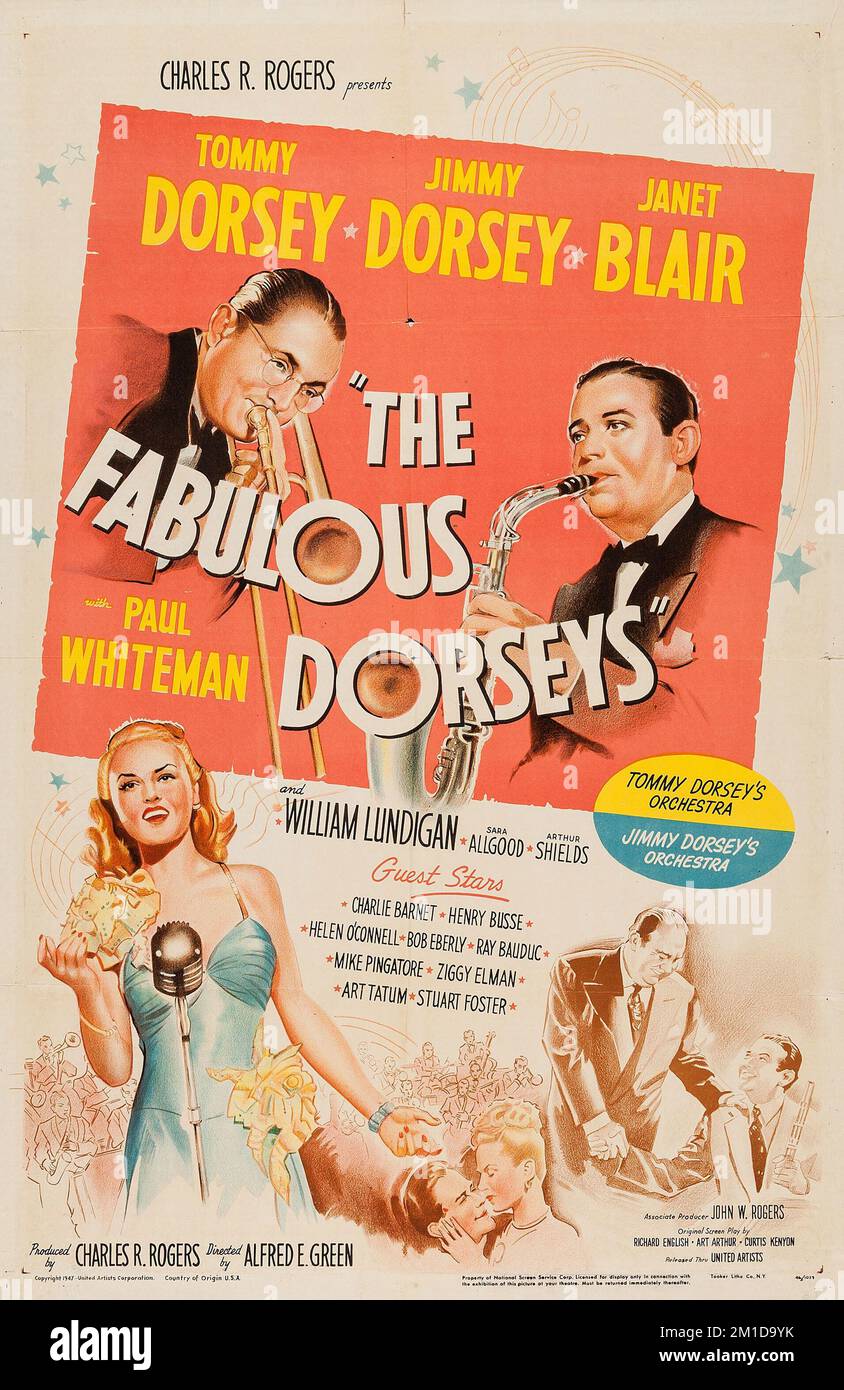 TOMMY DORSEY, JANET BLAIR and JIMMY DORSEY in THE FABULOUS DORSEYS ...