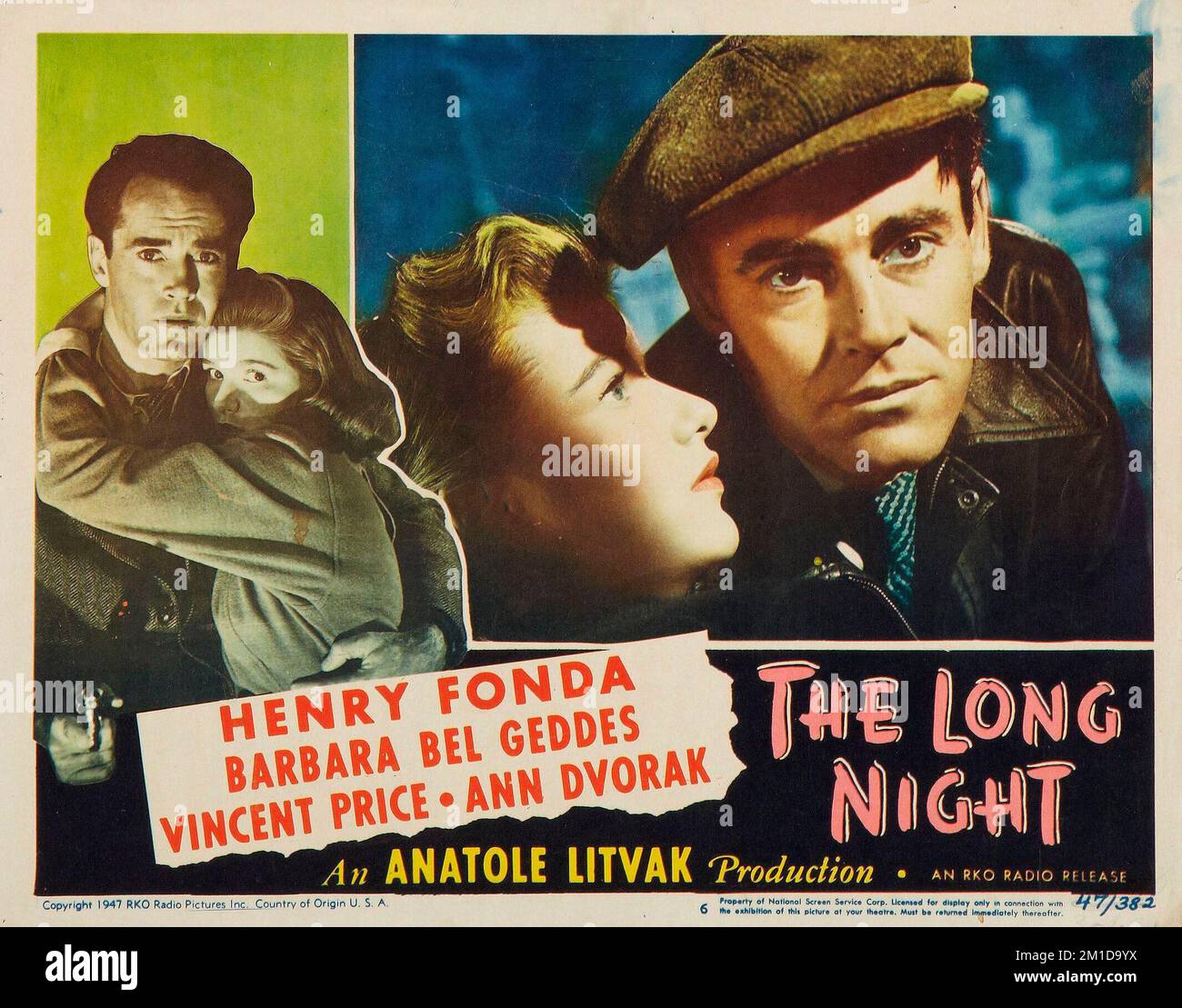 HENRY FONDA and BARBARA BEL GEDDES in THE LONG NIGHT (1947), directed by ANATOLE LITVAK. Credit ...