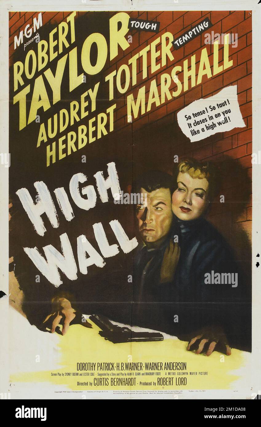 ROBERT TAYLOR in HIGH WALL (1947), directed by CURTIS BERNHARDT. Credit ...