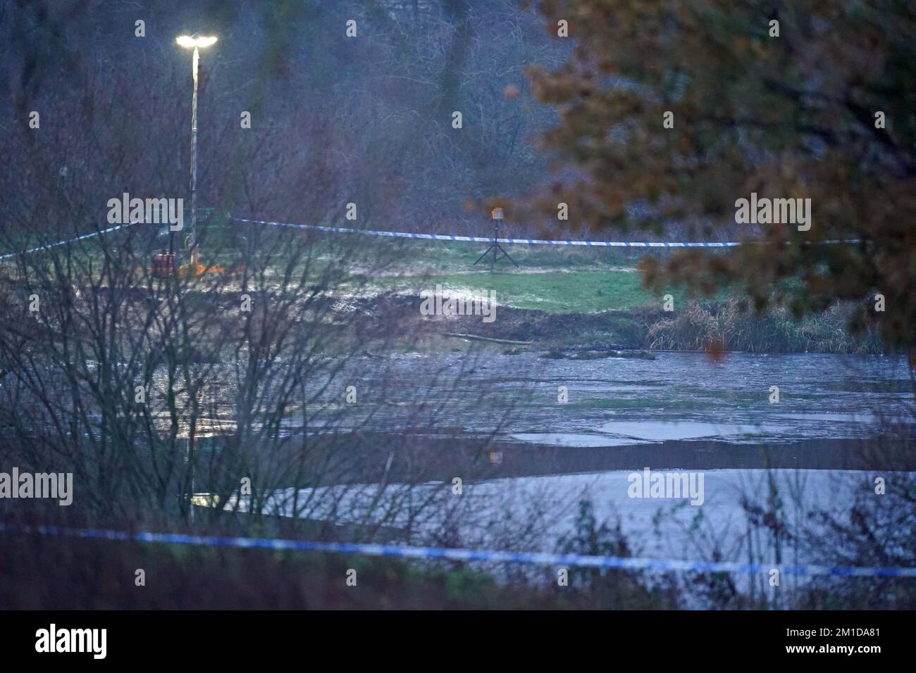 The scene in Babbs Mill Park in Kingshurst, Solihull. Four children are ...