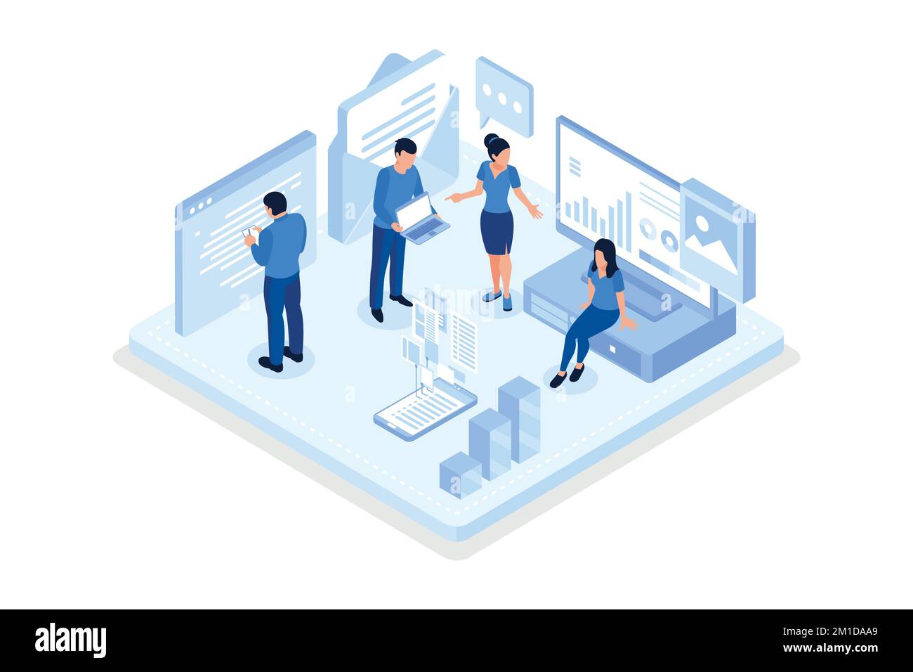 People team work together in web industry. Can use for web banner, infographics, hero images ...