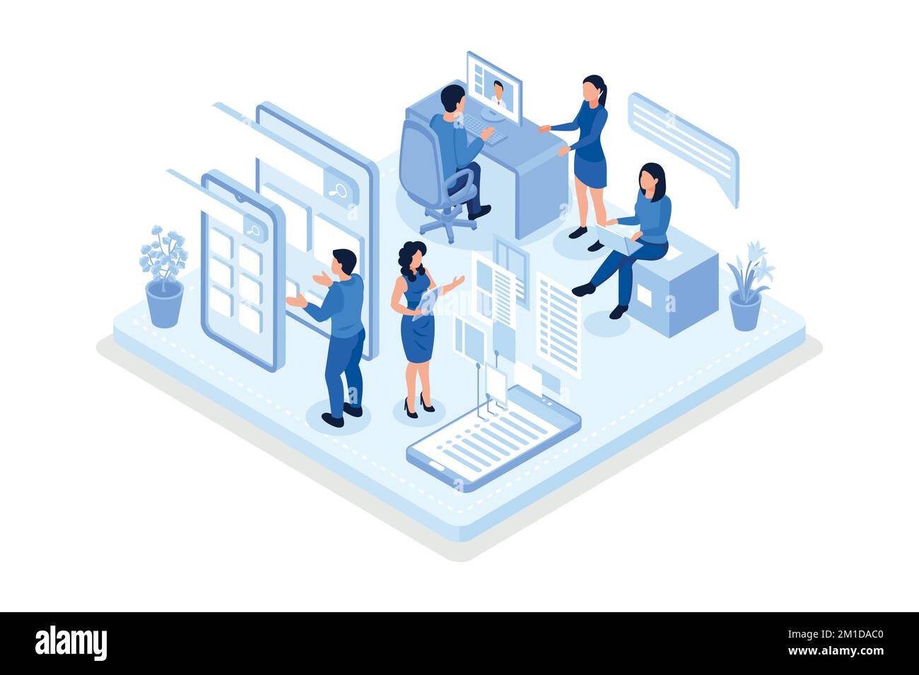 Development team at work concept. Can use for web banner, infographics ...